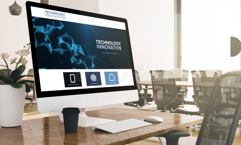 Computer with Technology Innovative Screen on Modern Business of Stock ...