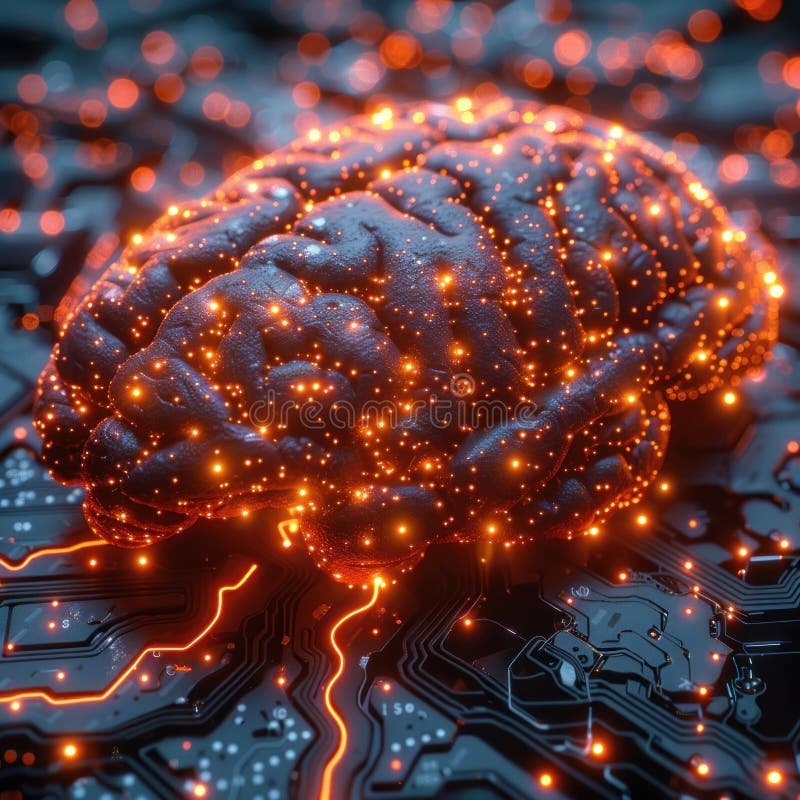 Computer Technology with Interconnected Connectivity in Software Brain Activity Stock ...