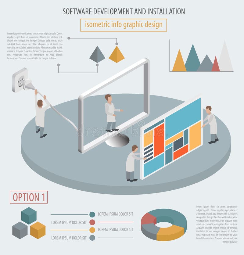 Computer Technology Isometric Collection. Software Development and ...