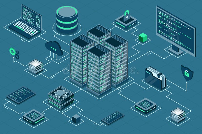 3d Cloud Computing Technology. Cloud Storage Technology and Online Data ...