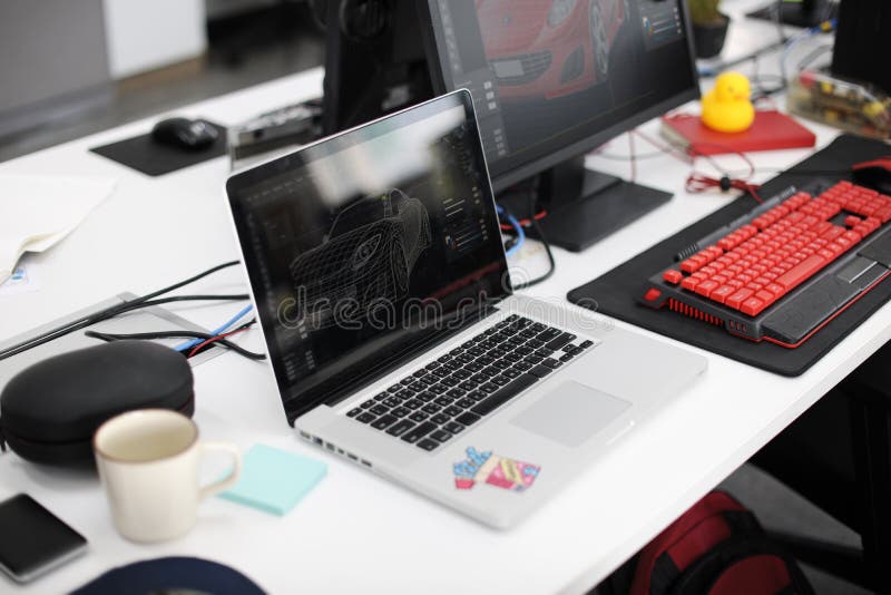 Computer Technology Laptop Car Graphics Stock Photo - Image of ...