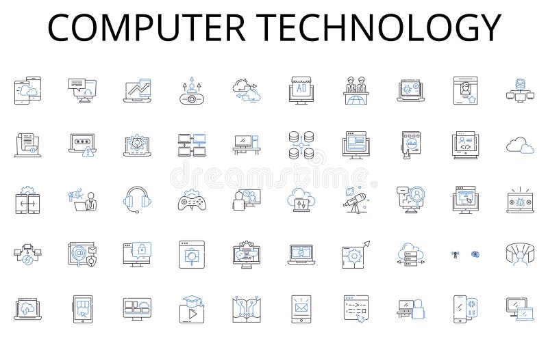 Computer Technology Line Icons Collection. Ingenuity, Originality ...