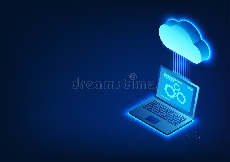 Computer Technology Linked To The Clouds Above Along With Technology Circuit It Means Uploading