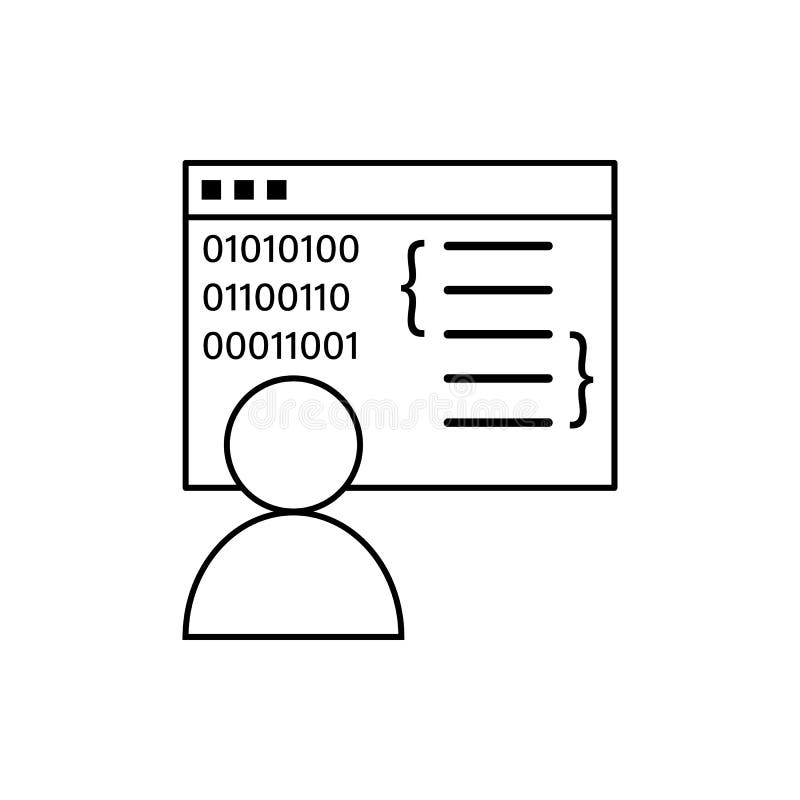 Computer, Technology, Programming, User, Code Icon. Simple Line ...