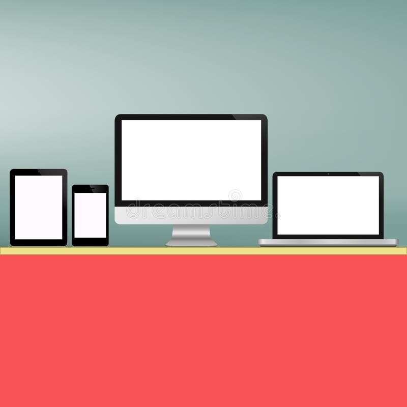 Computer Technology Screen Set Stock Vector - Illustration of display ...