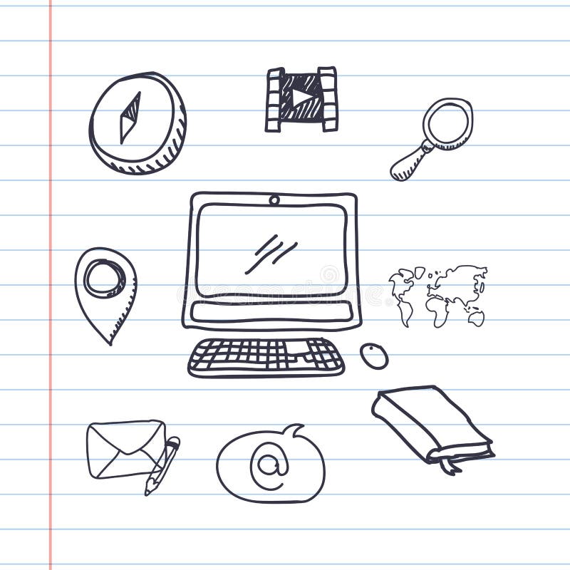 Doodle Computer Scientist Stock Illustrations – 130 Doodle Computer ...