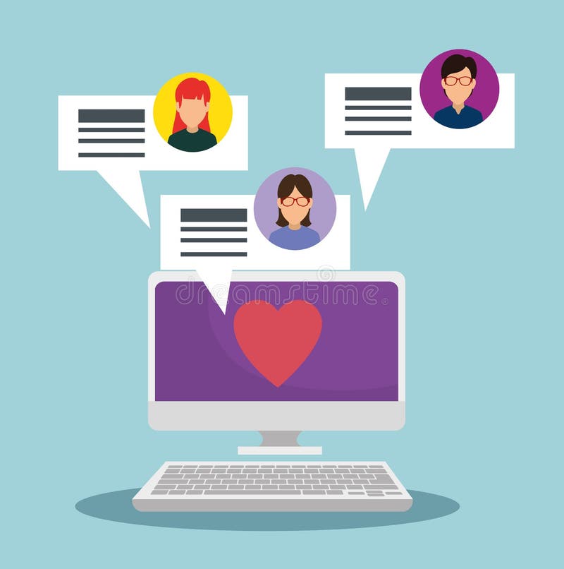 Computer Technology and Social Chat Bubbles Stock Vector - Illustration ...