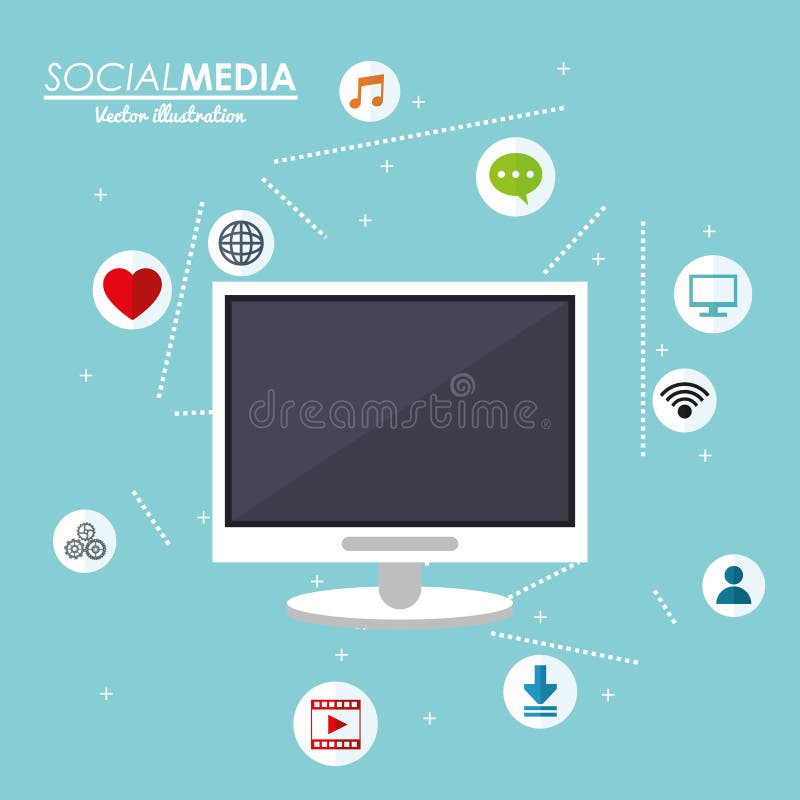 Computer Social Media Group Icons Stock Vector - Illustration of icon ...