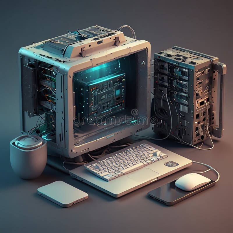 Computer for Technology To Everyone Stock Illustration - Illustration ...