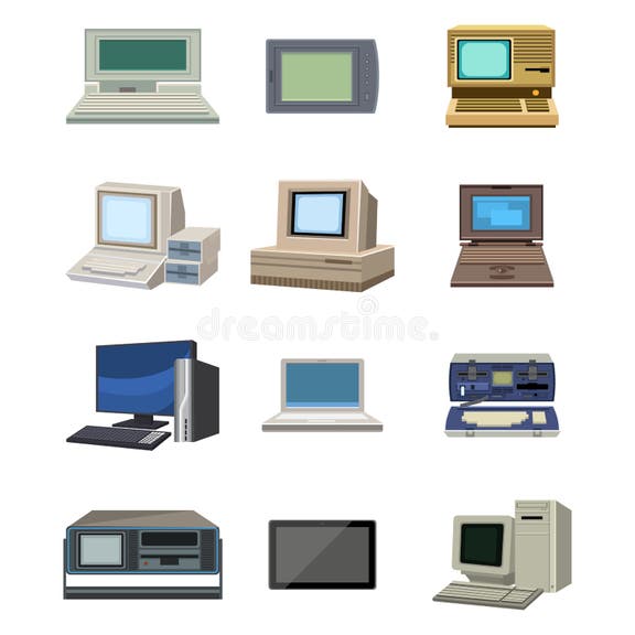 Computer Technology Vector Evolution Display Telecommunication ...