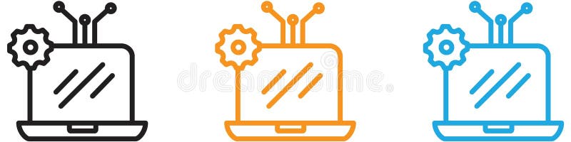 Computer Technology Vector Logo Set Collection for Web App Ui Stock ...
