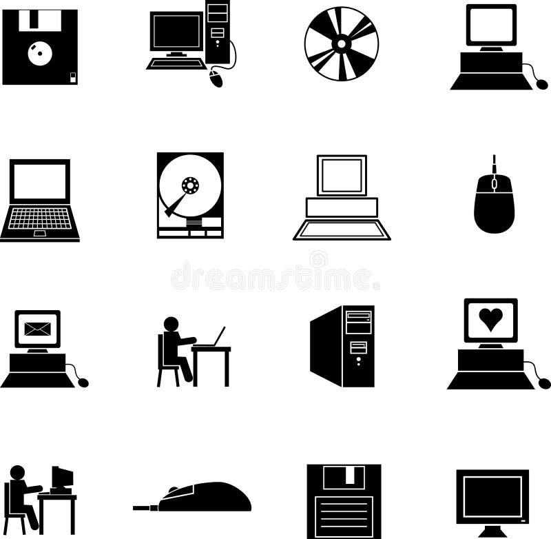 Computer Technology Vector Symbols or Icons Set Stock Vector ...