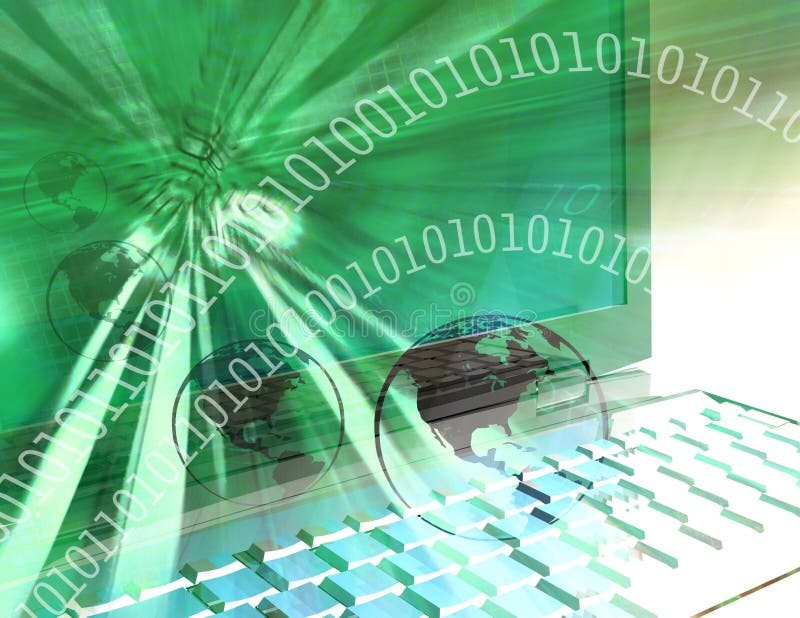 Computer Technology World - Green Stock Illustration - Illustration of ...