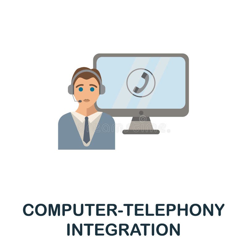 Computer-Telephony Integration Icon from Customer Service Collection ...