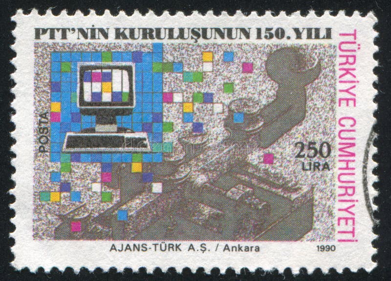Computer terminal editorial stock photo. Image of philately - 233678088