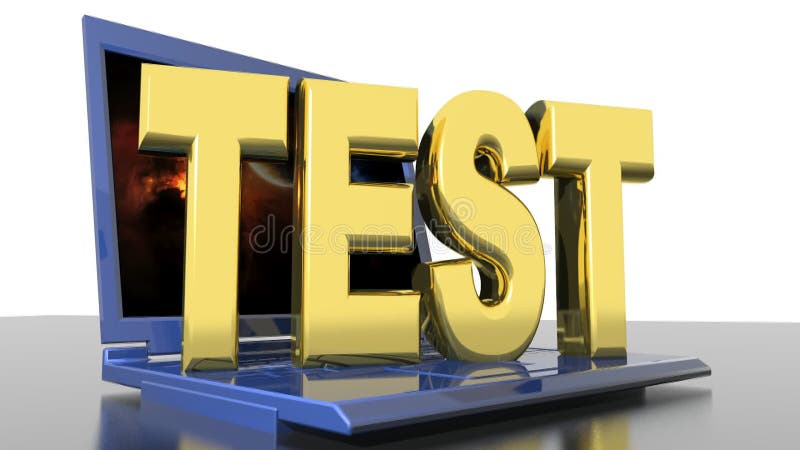 TEST on Laptop Computer - 3D Rendering Video Stock Video - Video of ...