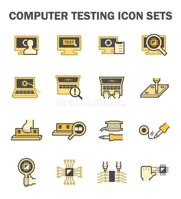 Computer test icon stock vector. Illustration of board - 102373934