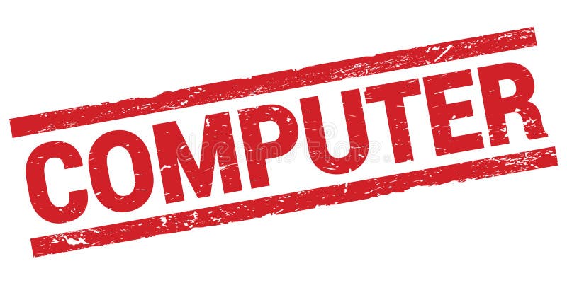 COMPUTER Text on Red Rectangle Stamp Sign Stock Illustration ...