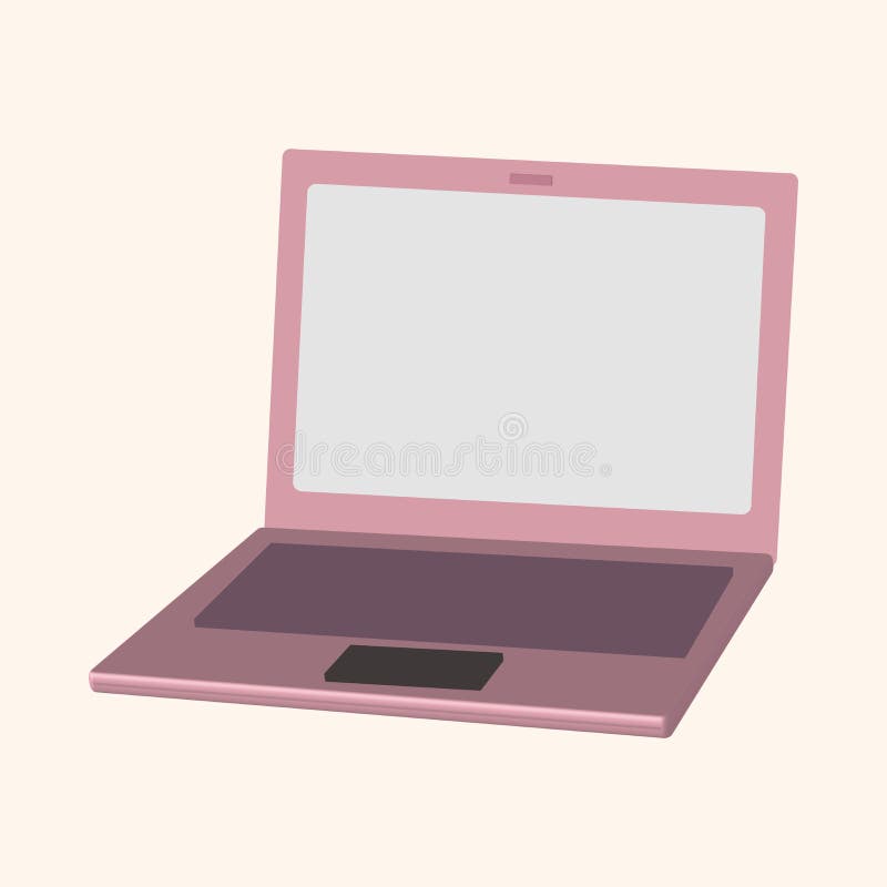 Computer Theme Laptop Elements Vector Stock Vector - Illustration of ...