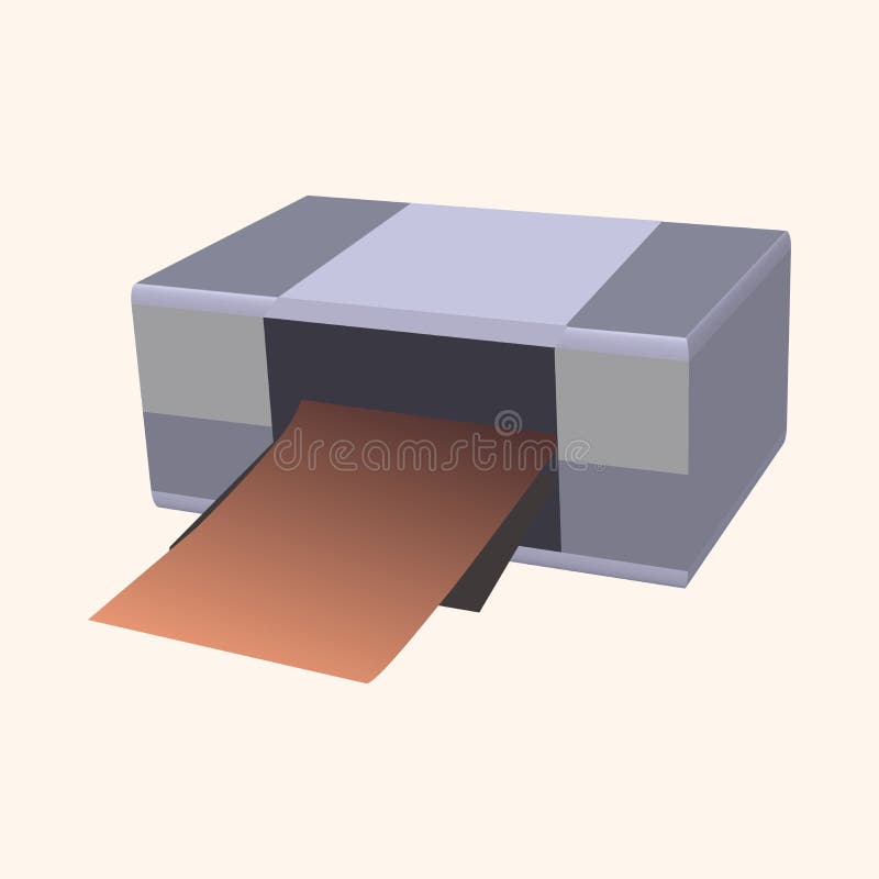 Computer Theme Printer Elements Vector Stock Vector - Illustration of ...