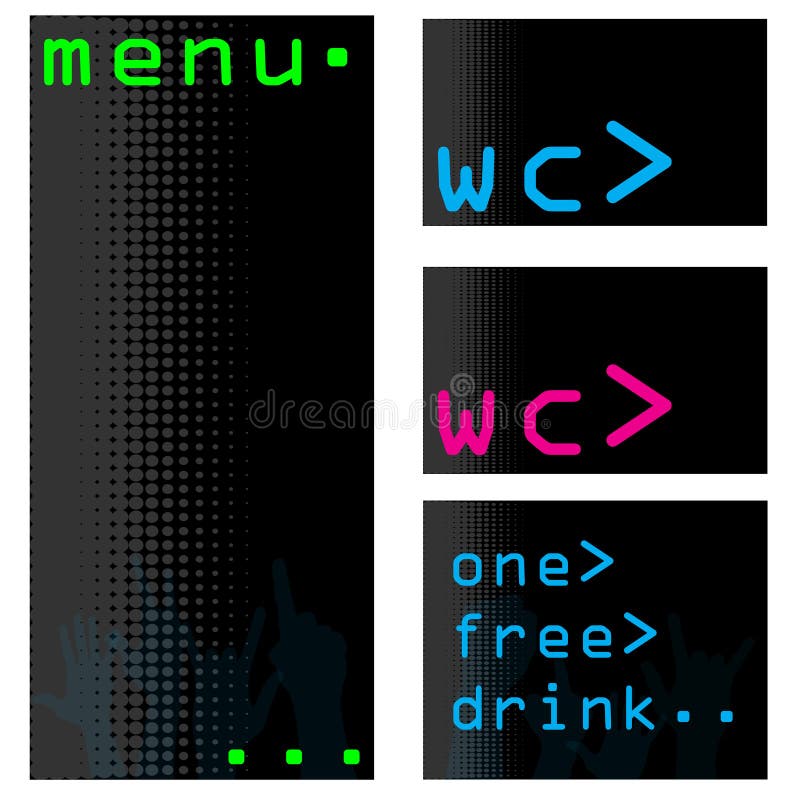 Computer Themed Bar Menu Set Stock Vector - Illustration of partying ...