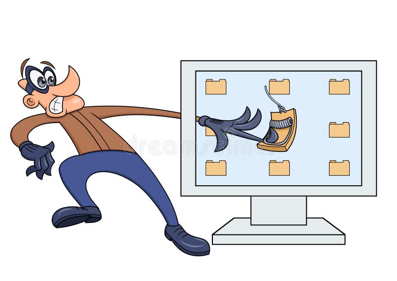 Computer Thief Has Fallen into the Trap 2 Stock Vector - Illustration ...