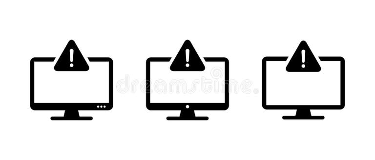 Computer Threat Notification Icon. Digital Security Warning Sign Stock ...