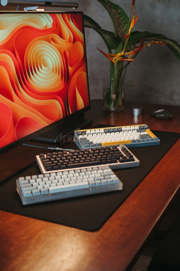 Mechanical Keyboard and a Computer Mouse Lying on the Table Next To a ...