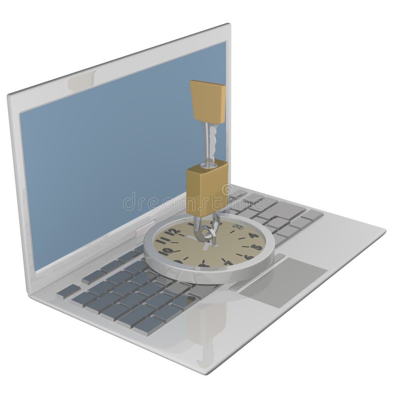 Computer Time Lock stock illustration. Illustration of lock - 53562856