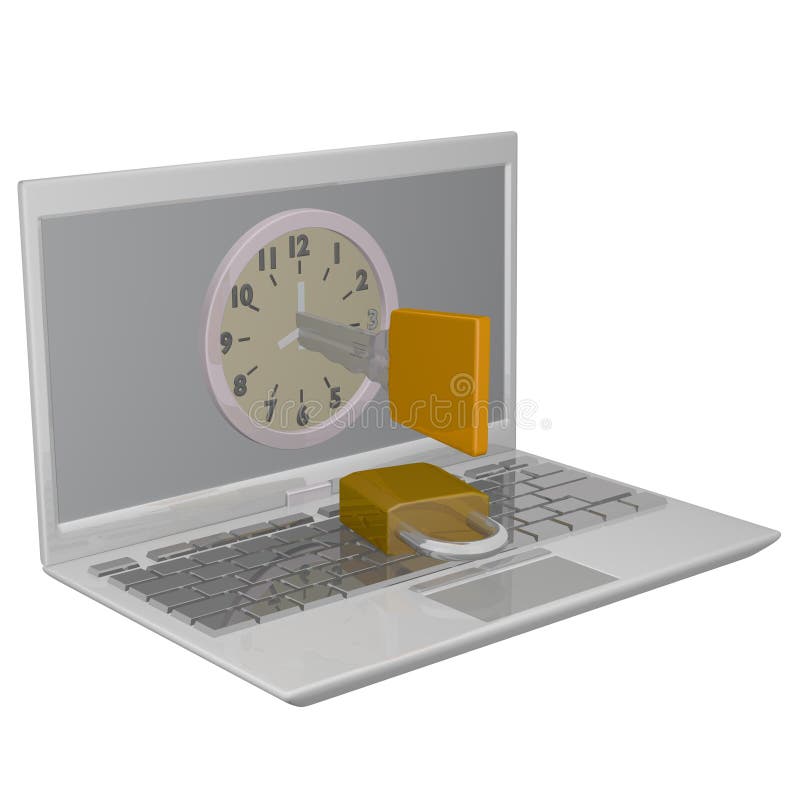 Computer Time Lock stock illustration. Illustration of digital - 53562859