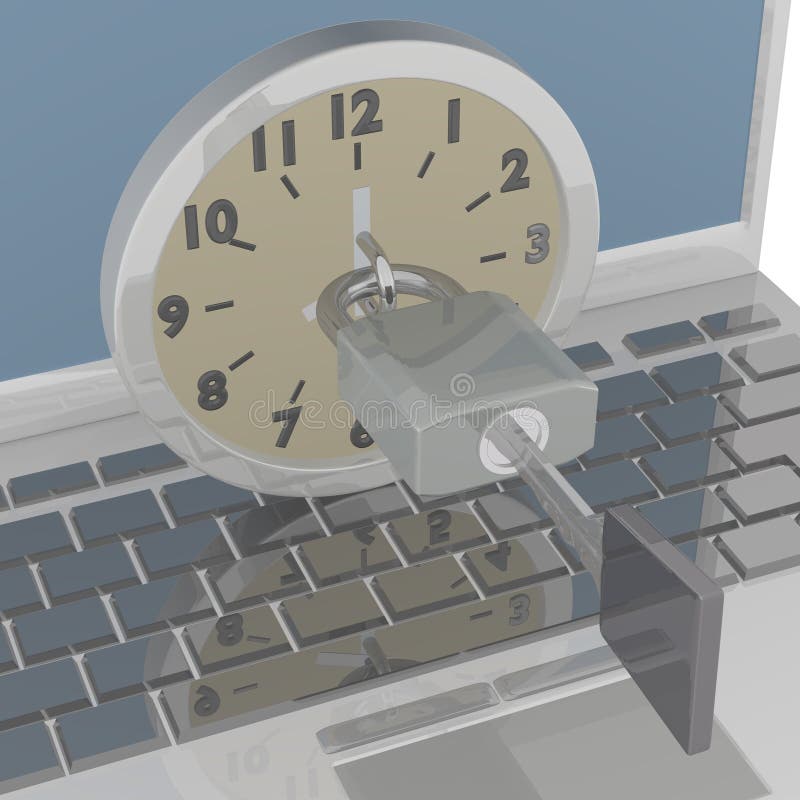 Computer Time Lock stock illustration. Illustration of digital - 53562859