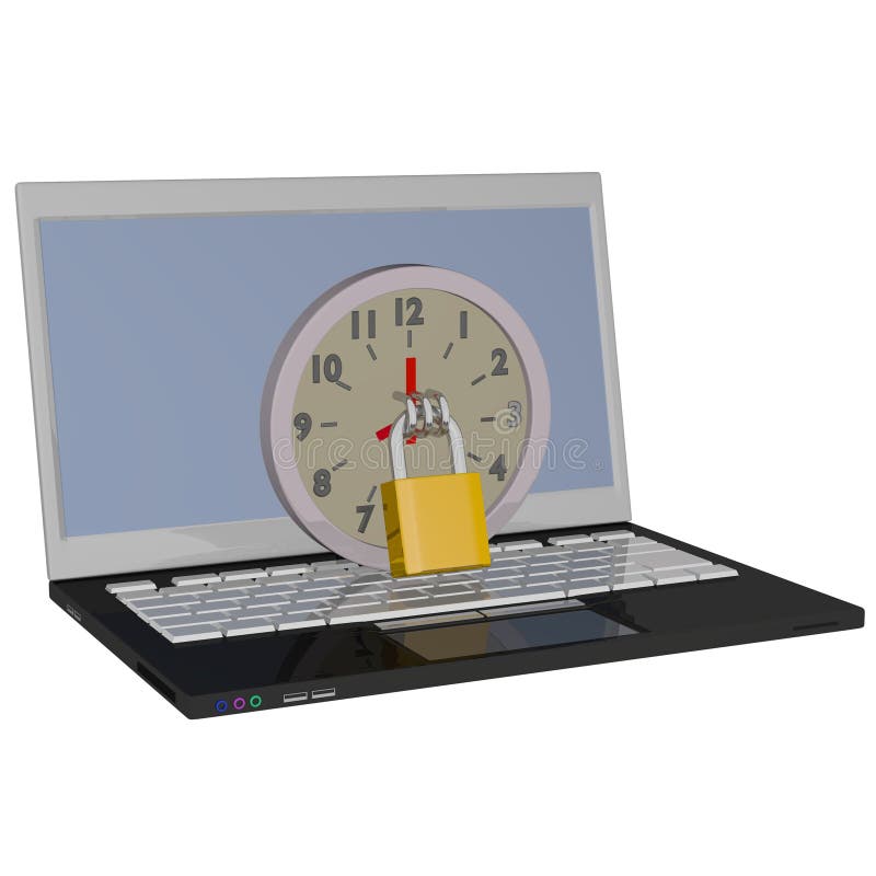 Computer Time Lock stock illustration. Illustration of hardware - 53562888