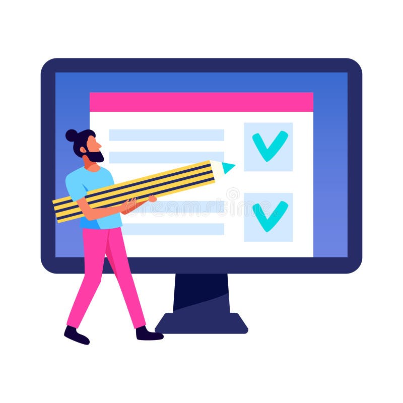 Computer To-do List Composition Stock Illustration - Illustration of ...