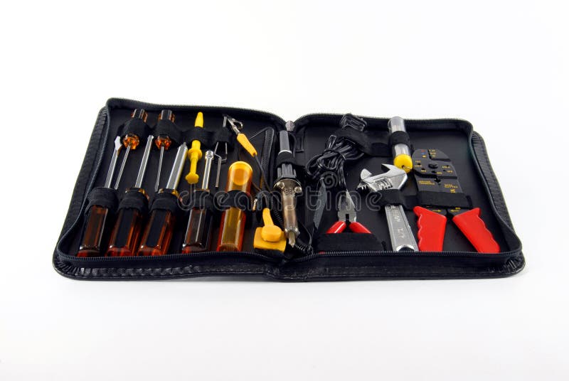 Computer tools and case stock image. Image of pliers, slodering - 4605533