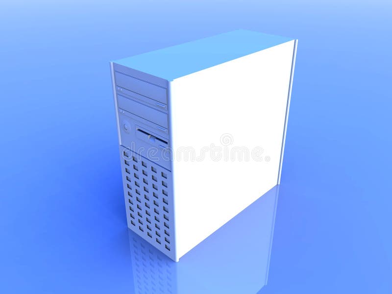 Computer Tower - Blue stock illustration. Illustration of graphics - 641478