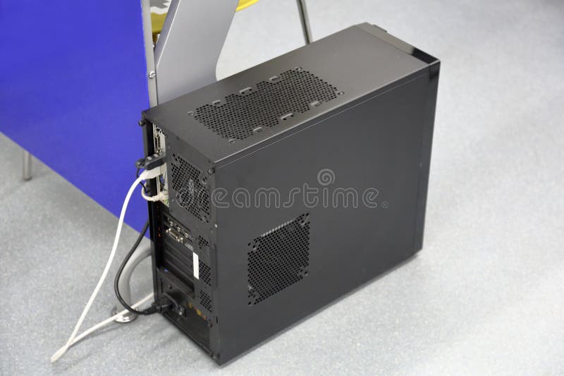 Computer Tower on the Floor Stock Image - Image of cables, personal ...