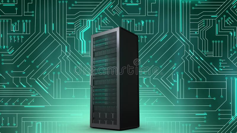 Mainframe Computer and Glowing Green Circuit Board Stock Footage ...