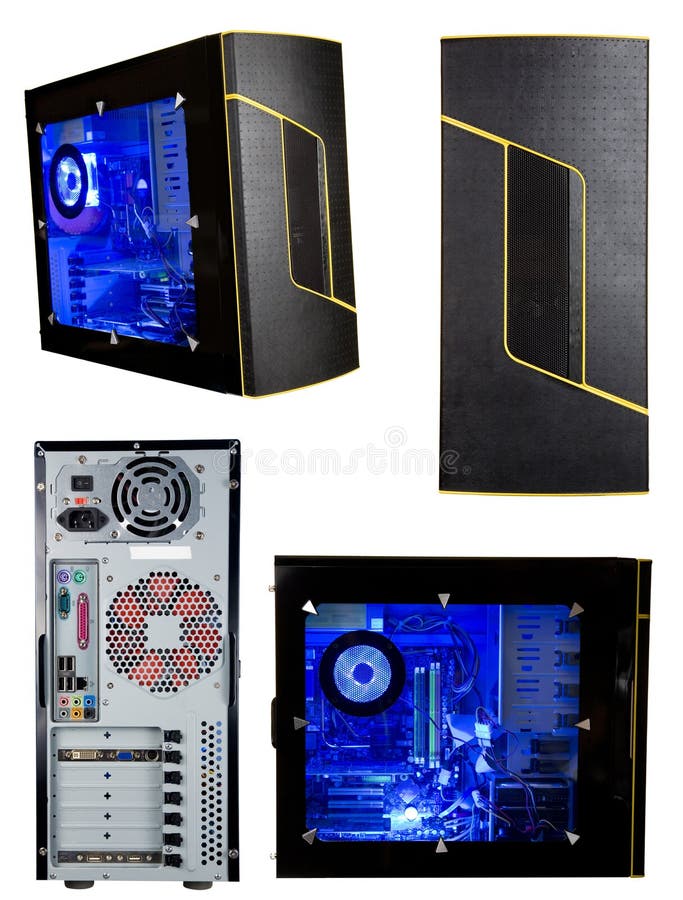 Empty computer case stock image. Image of black, cable - 26637199