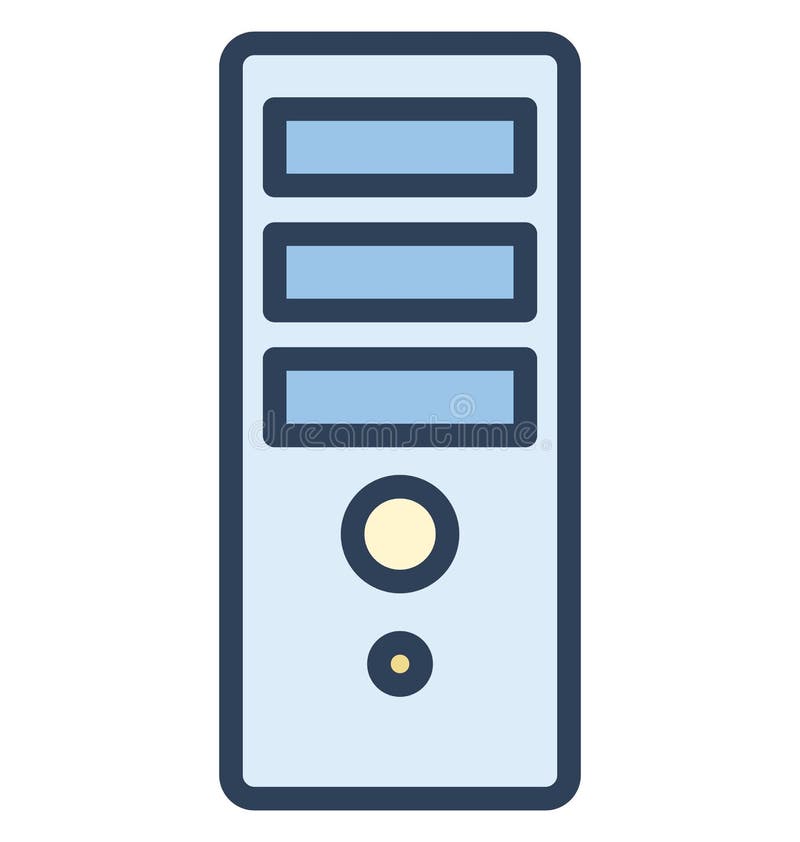 Computer, Tower Isolated Vector Icon that Can Be Easily Edited in Any ...