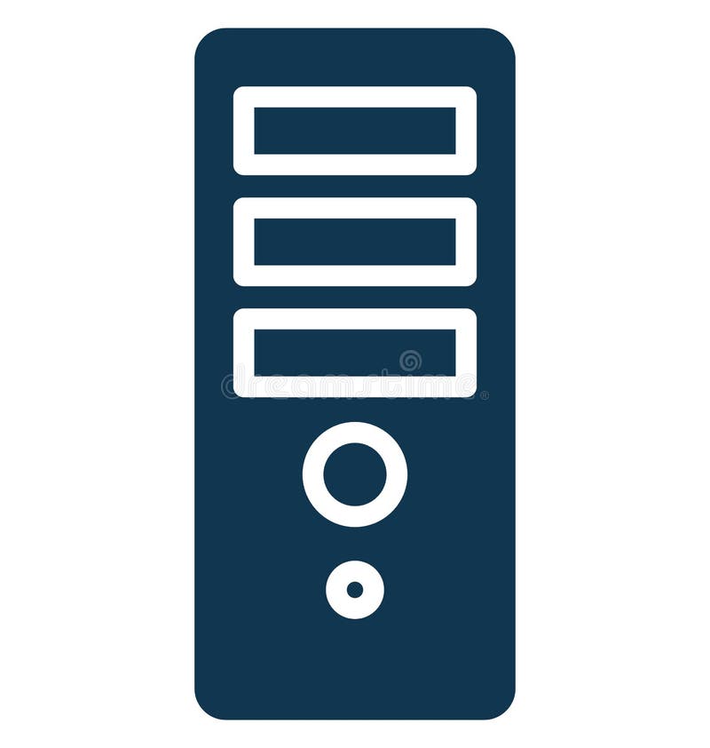 Computer, Tower Isolated Vector Icon that Can Be Easily Edited in Any ...
