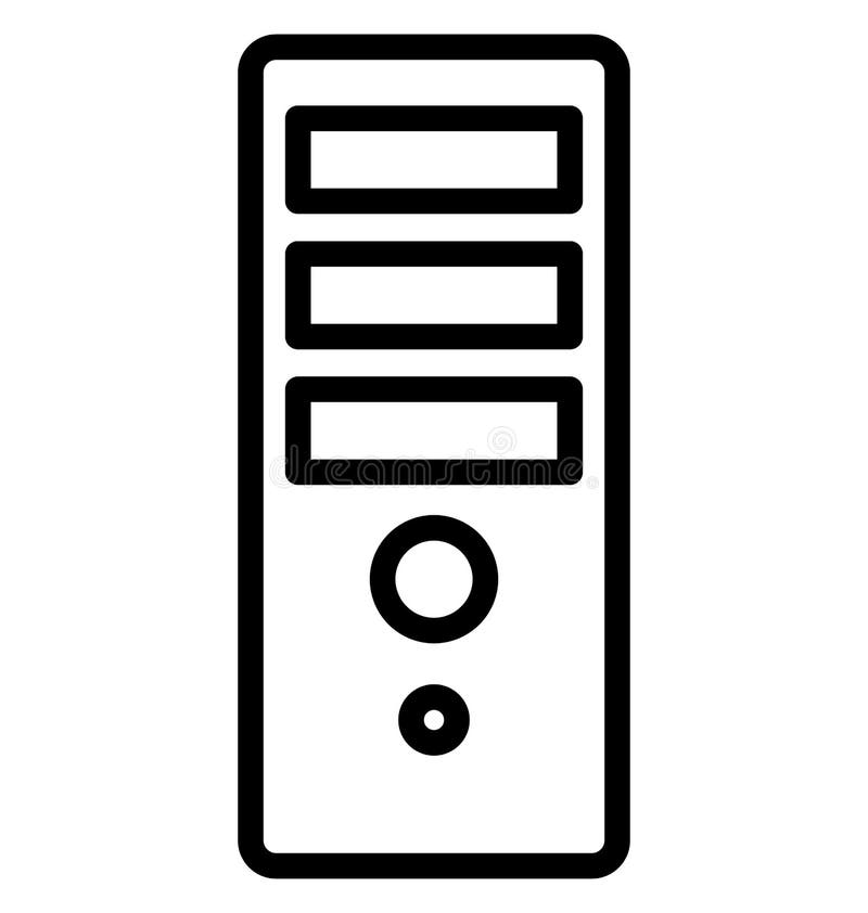 Computer, Tower Isolated Vector Icon that Can Be Easily Edited in Any ...