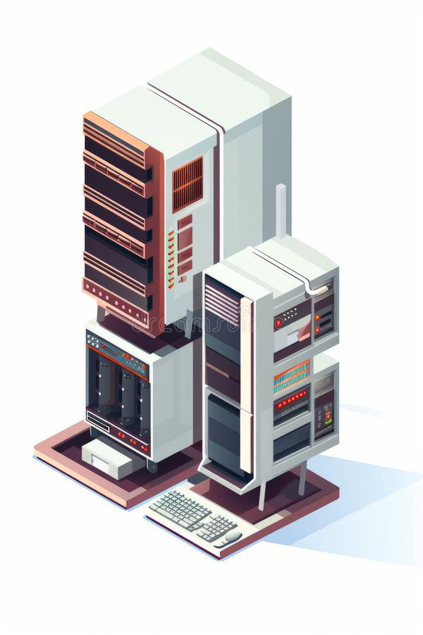 Computer Tower with Keyboard and Mouse on Top of it. Generative AI ...