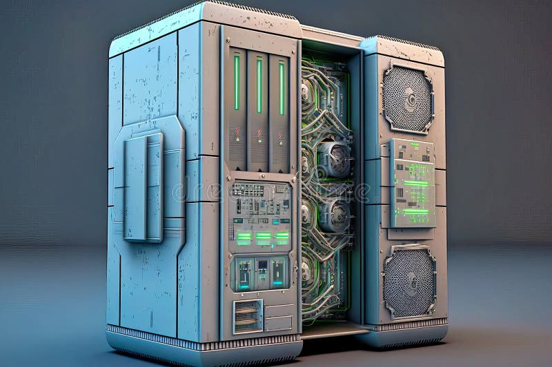 Computer Tower with Lot of Wires in it Generative AI Stock Illustration ...