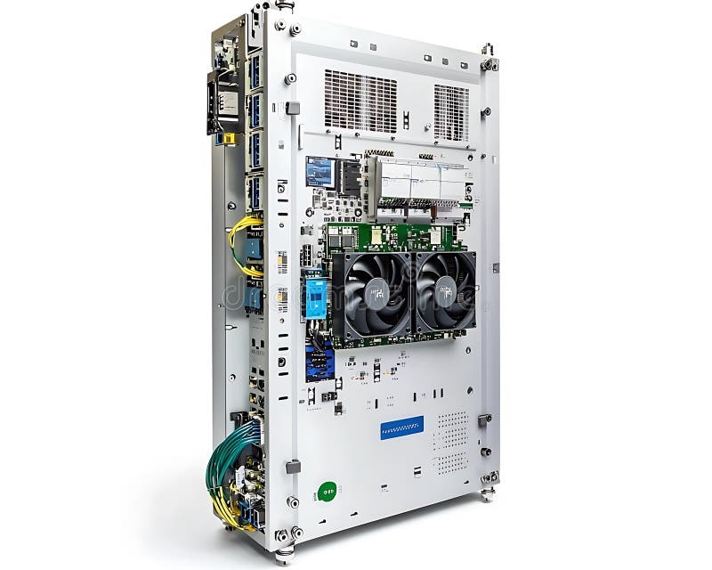 A Computer Tower with Two Fans on the Front Stock Photo - Image of ...