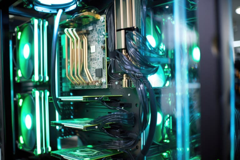 Computer Towers Internal Components with Focus on Cpu Stock ...