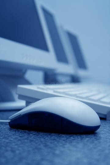 Computer Training Classroom: Mouse Blue Stock Photo - Image of teach ...