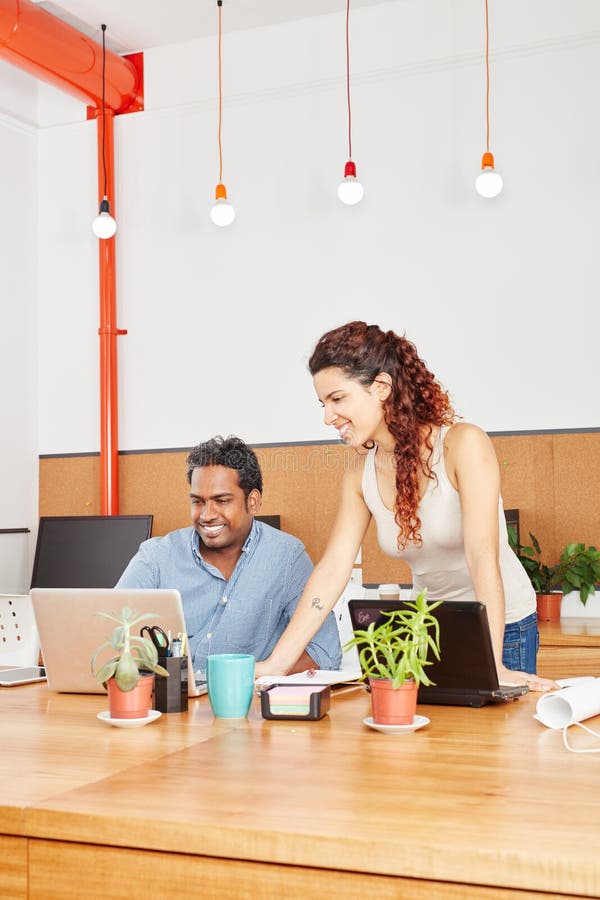 Computer Training Seminar in Coworking Space Stock Image - Image of ...