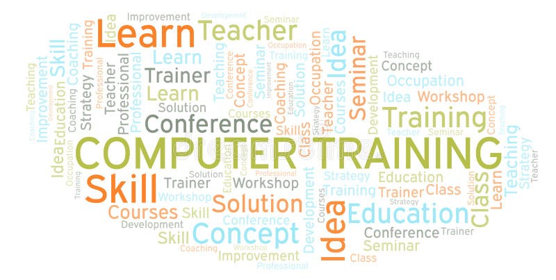Computer Training Word Cloud. Stock Illustration - Illustration of ...
