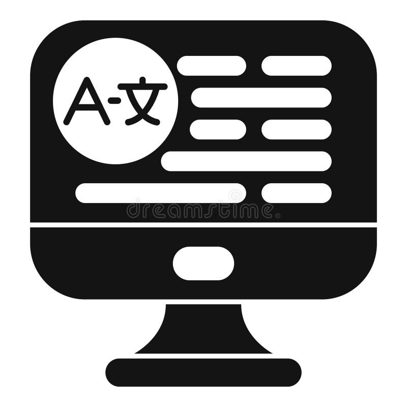 Computer Translating Text Icon Representing Digital Translation ...