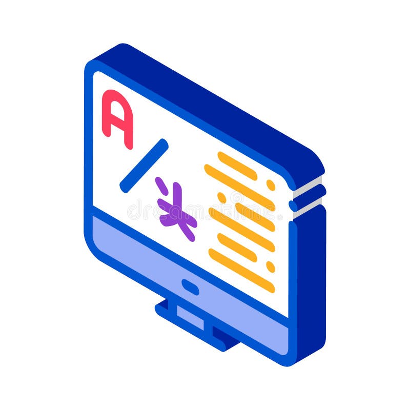 Computer Translation Program Isometric Icon Vector Illustration Stock ...